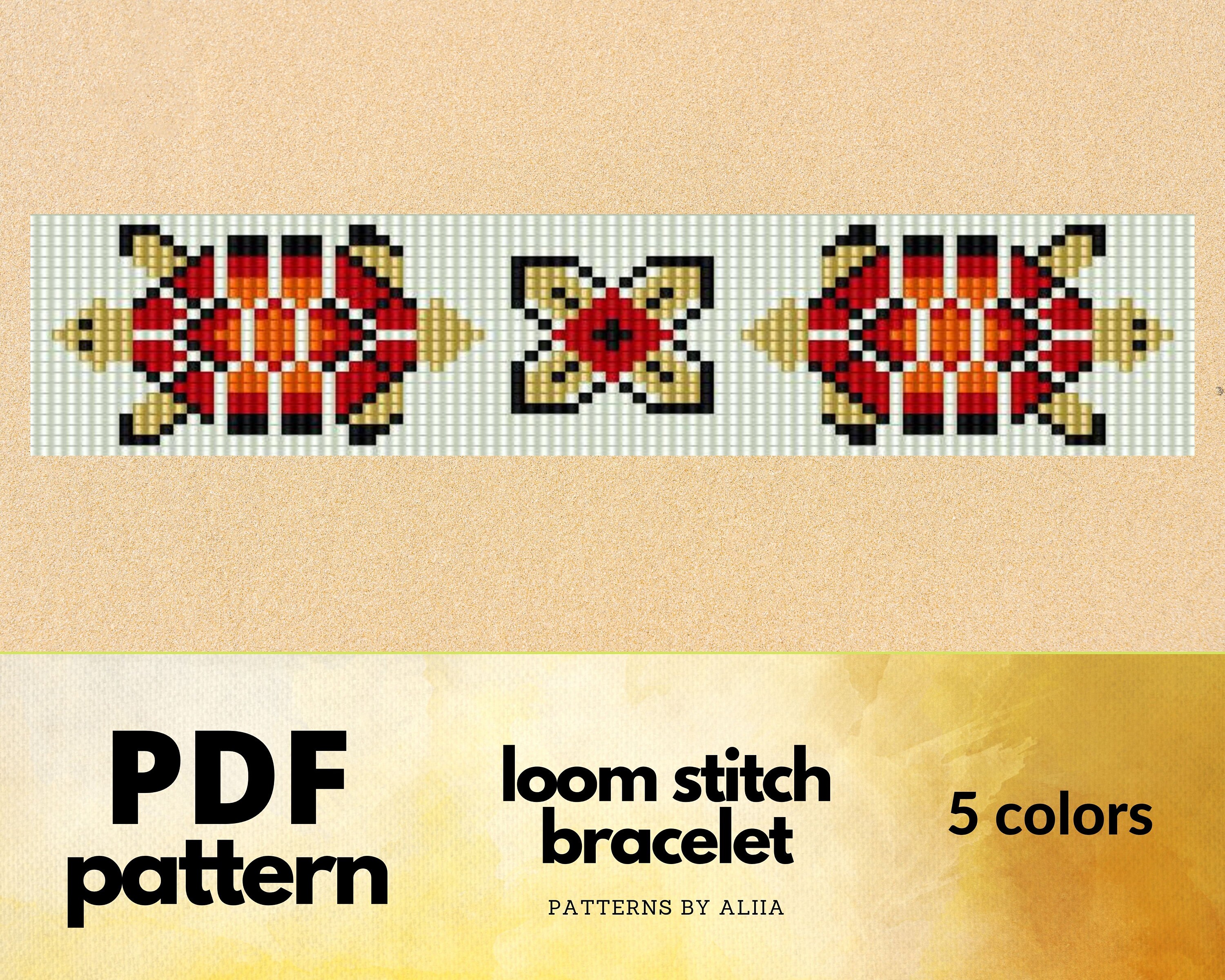 Turtle Pattern, Loom Bead Pattern, Bead Loom Pattern 5 Colors 23 X 91 ...