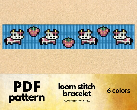 Pink Cow and Strawberry Seed Bead Loom Patterns Bead Loom - Etsy
