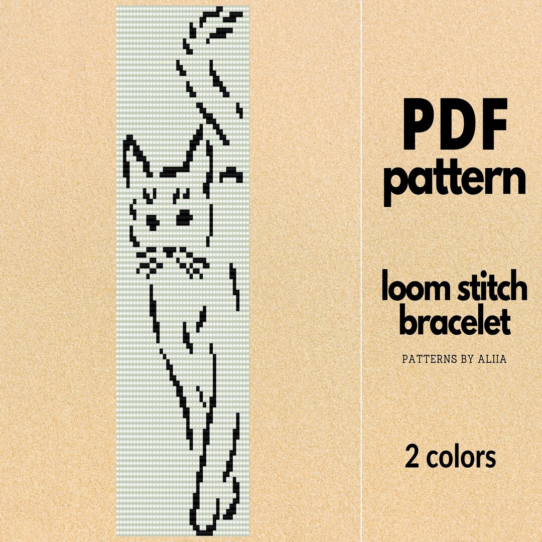 Cat Bookmark Pattern: Loom Stitch, 40 Rows (PDF Pattern) - Etsy