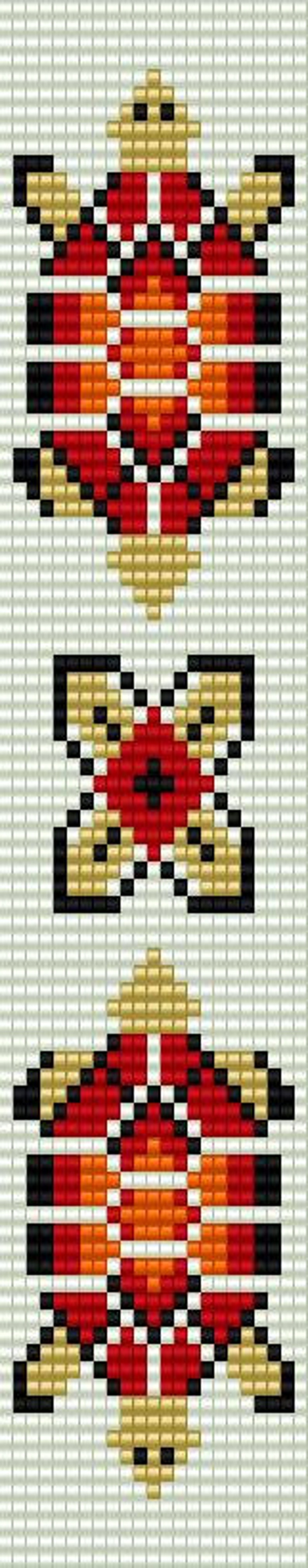 Turtle Pattern, Loom Bead Pattern, Bead Loom Pattern 5 Colors 23 X 91 ...