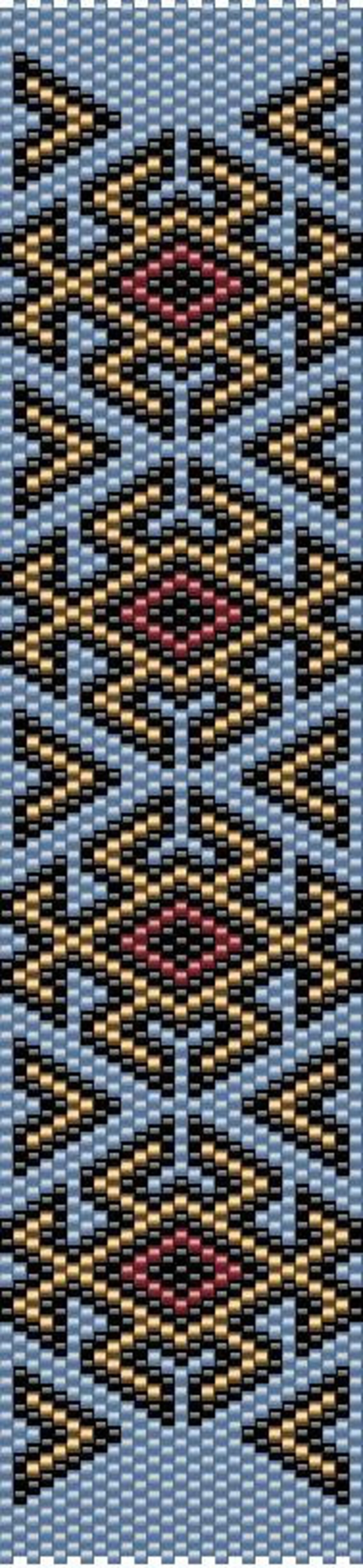 Cherokee Pattern, Peyote Stitch Pattern, Bead Peyote Pattern 4 Colors ...