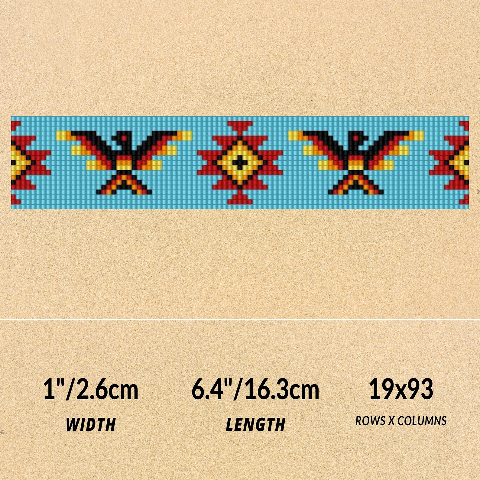 Thunderbird Bracelet Pattern: Loom Stitch (PDF Pattern) | 2 in 1 - Etsy
