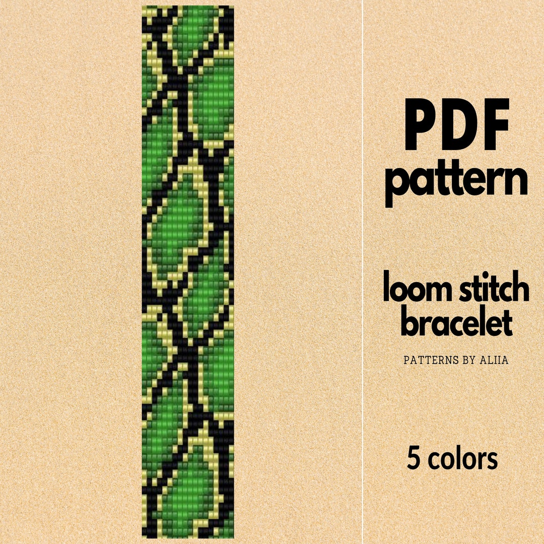 Snakeskin Bead Loom Patterns, Miyuki Pattern, Size 11 Seed Beads ...