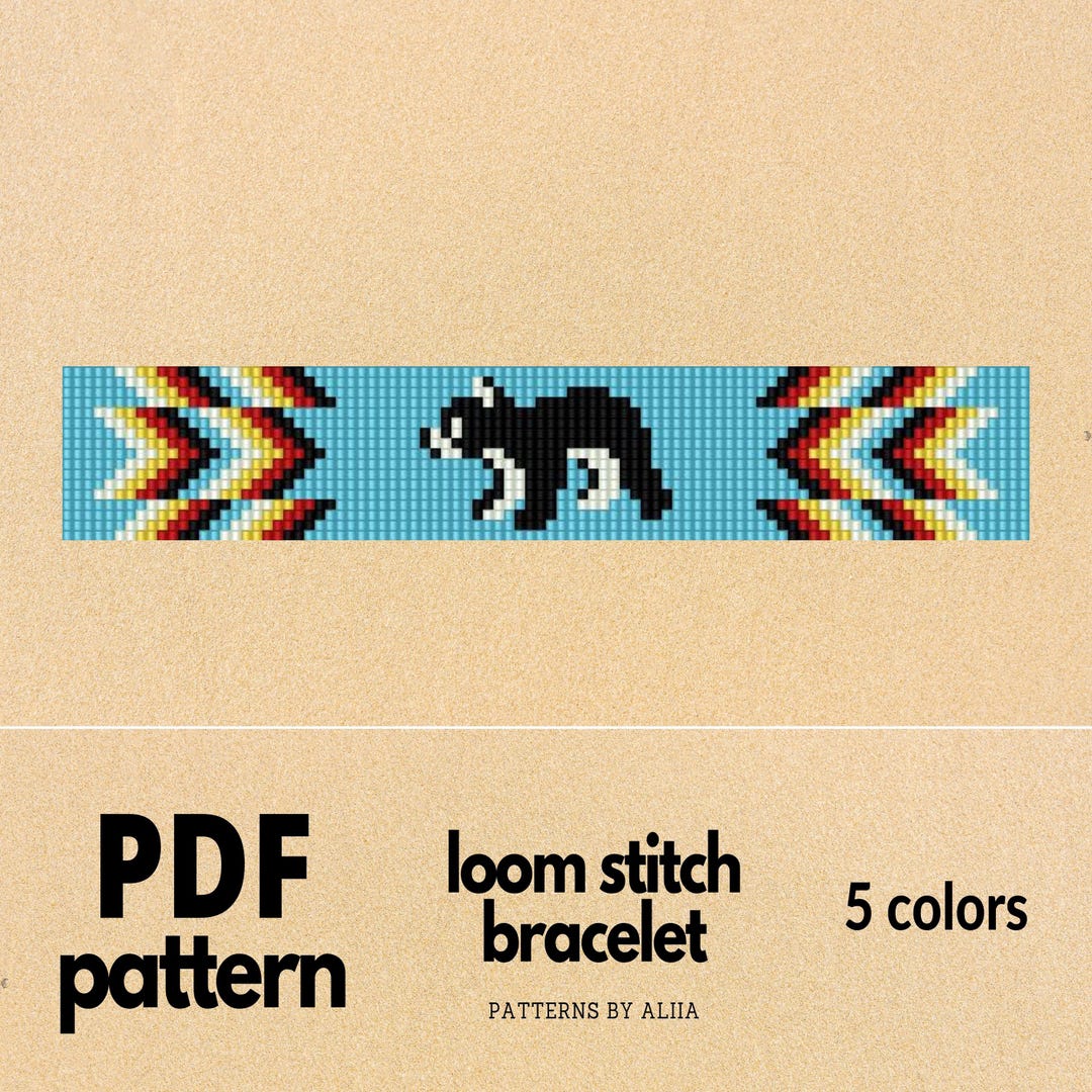 Bear Totem Native Bead Patterns, Turquoise Indian Patterns, Native ...