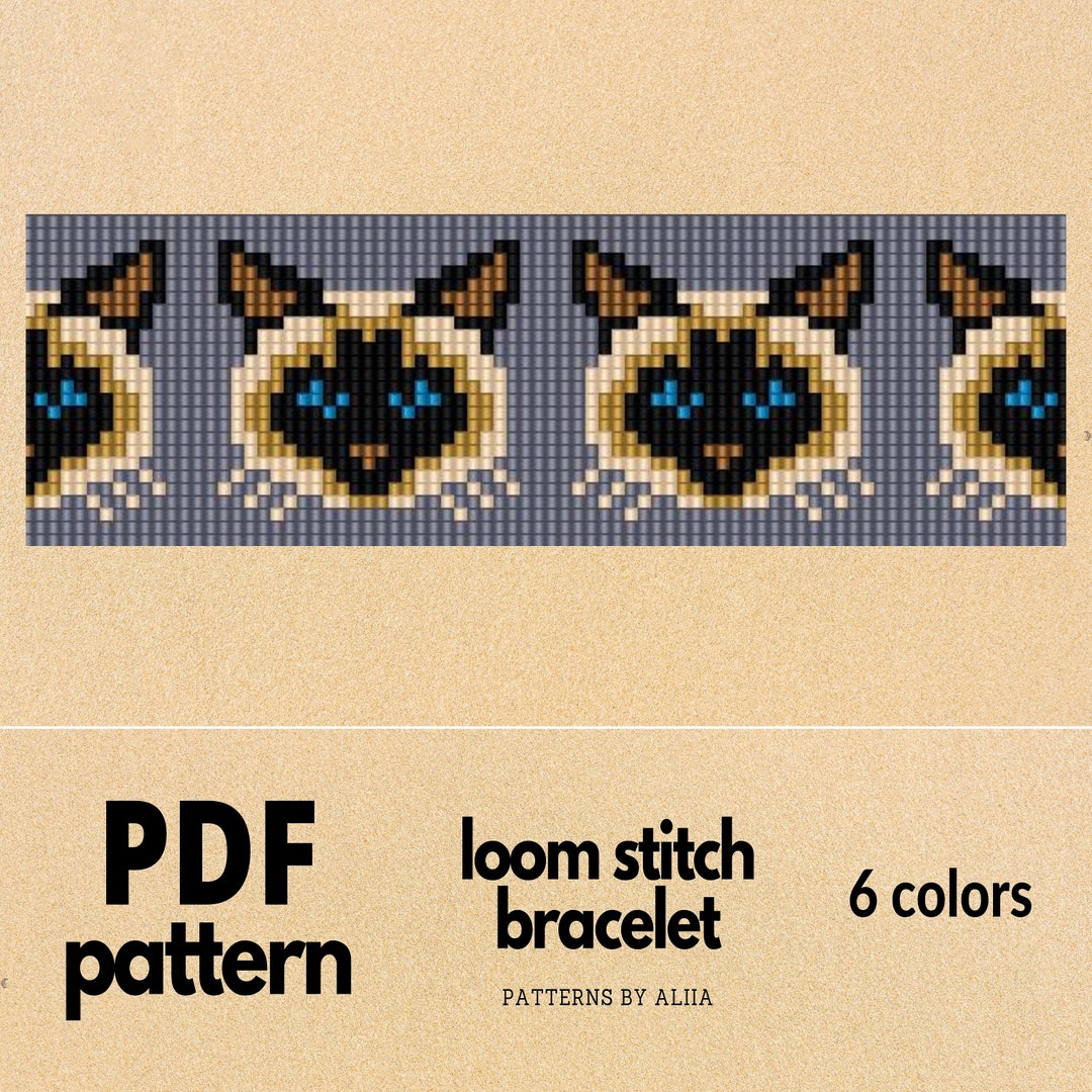 Siamese Cat Pattern, Loom Stitch Pattern, Bead Pattern, Cat Lovers | 6 ...
