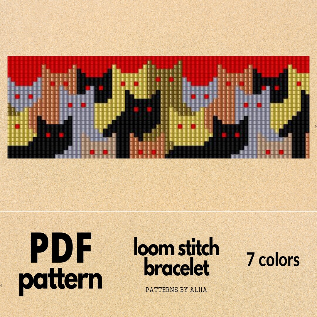 Cat Bead Pattern, Bead Loom Patterns, Miyuki Pattern | Miyuki Delicas ...