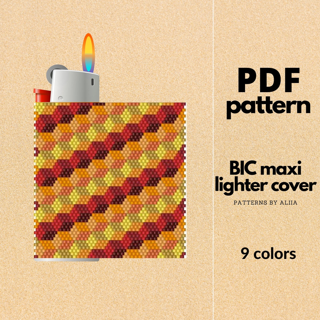 Diy Lighter Cover Pattern, Bic Lighter Cover, Peyote Stitch Pattern ...