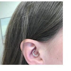 8mm 14K & 9K Solid Gold Moon Daith Ring, 16 Gauge /1,2mm Daith Hoop ...