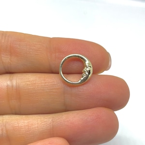 10mm 14K & 9K Solid Gold Moon Daith Ring, 16 Gauge / 1,2mm Daith Hoop ...
