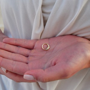 8mm 14K & 9K Solid Gold Moon Daith Ring, 16 Gauge /1,2mm Daith Hoop ...