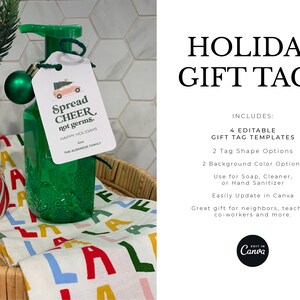 Christmas Personalized Gift Tags, Soap Gift Tag, Spread Love Not Germs ...