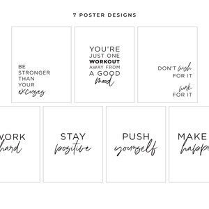 Inspiring Gym Wall Art | Printable Fitness Motivation | Home Gym Poster ...