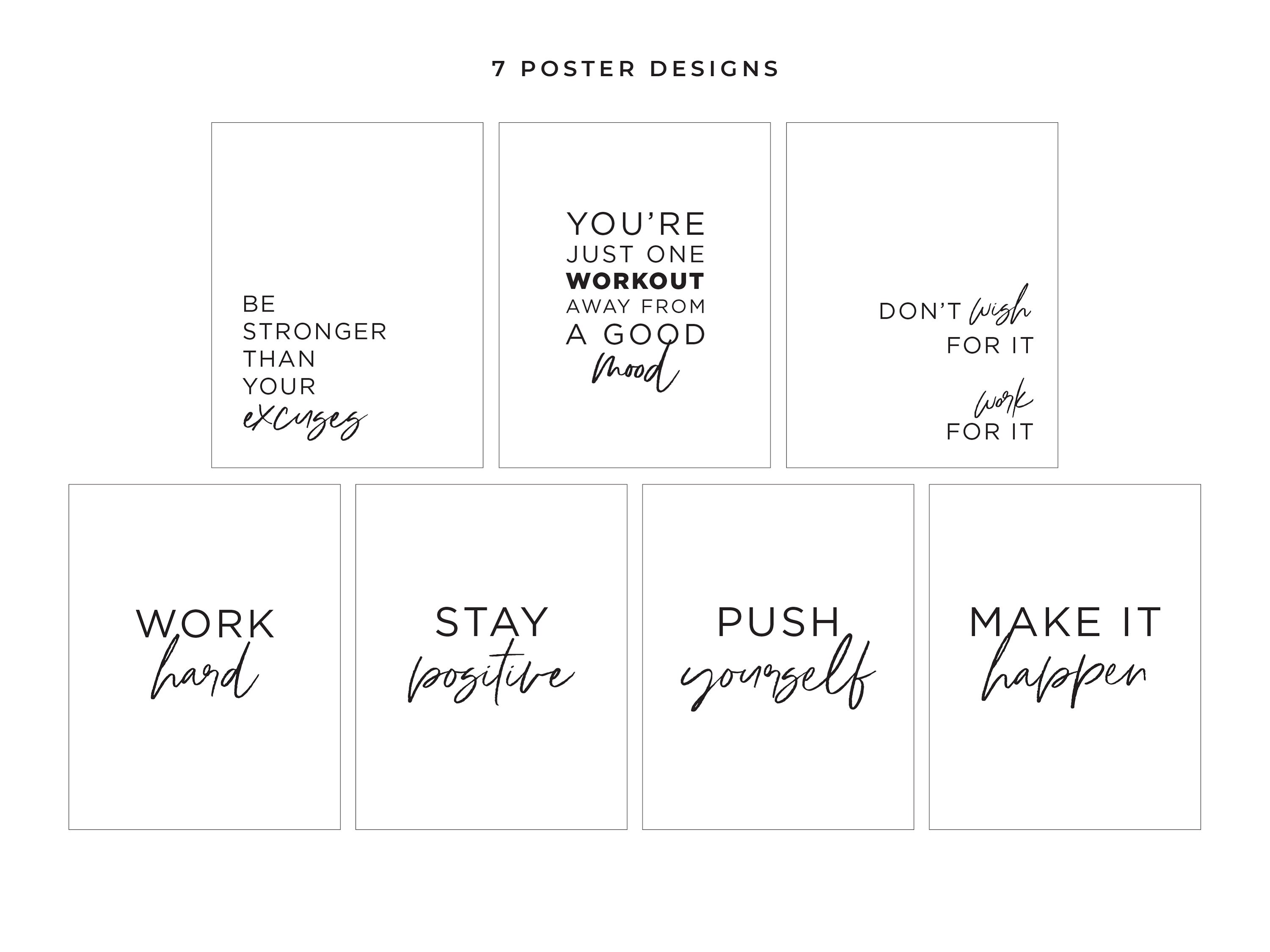 Inspiring Gym Wall Art | Printable Fitness Motivation | Home Gym Poster ...