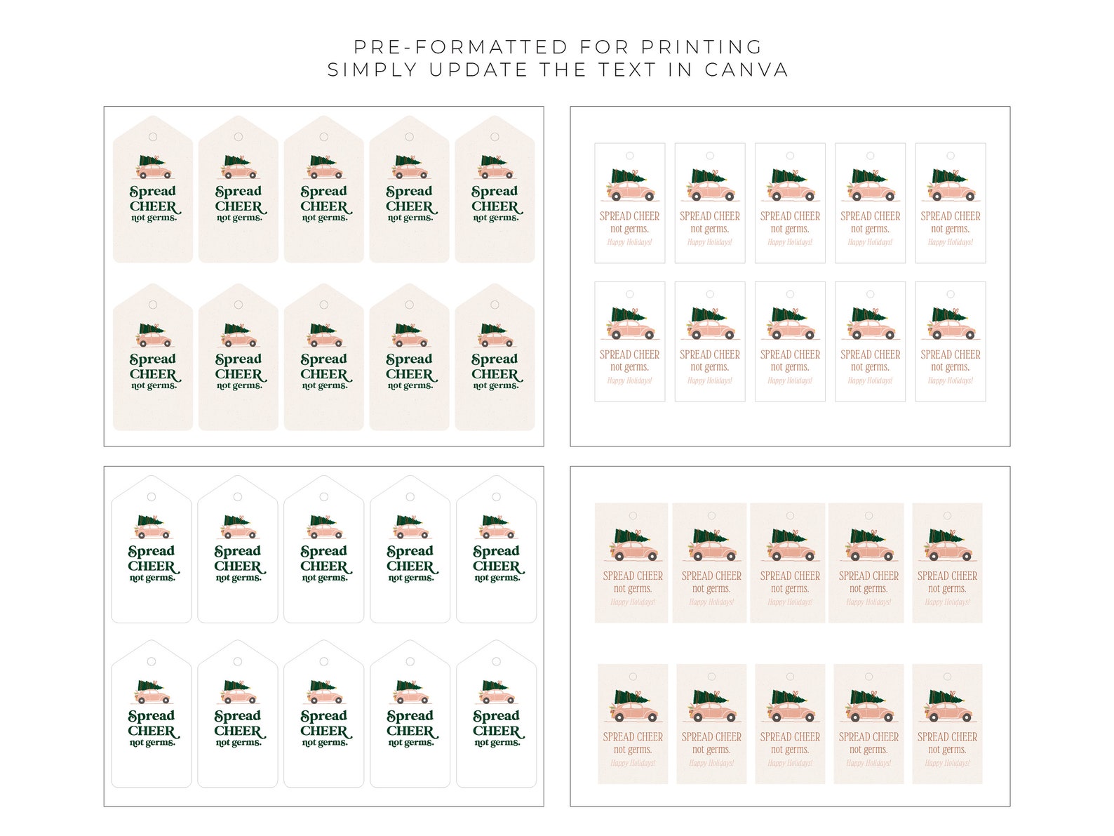 Christmas Personalized Gift Tags, Soap Gift Tag, Spread Love Not Germs ...