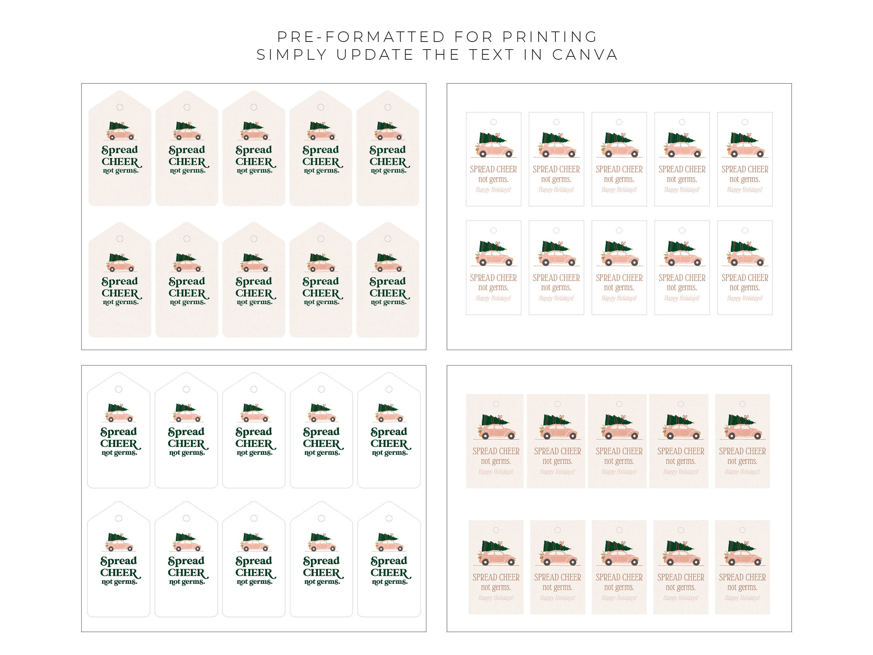 Christmas Personalized Gift Tags, Soap Gift Tag, Spread Love Not Germs ...