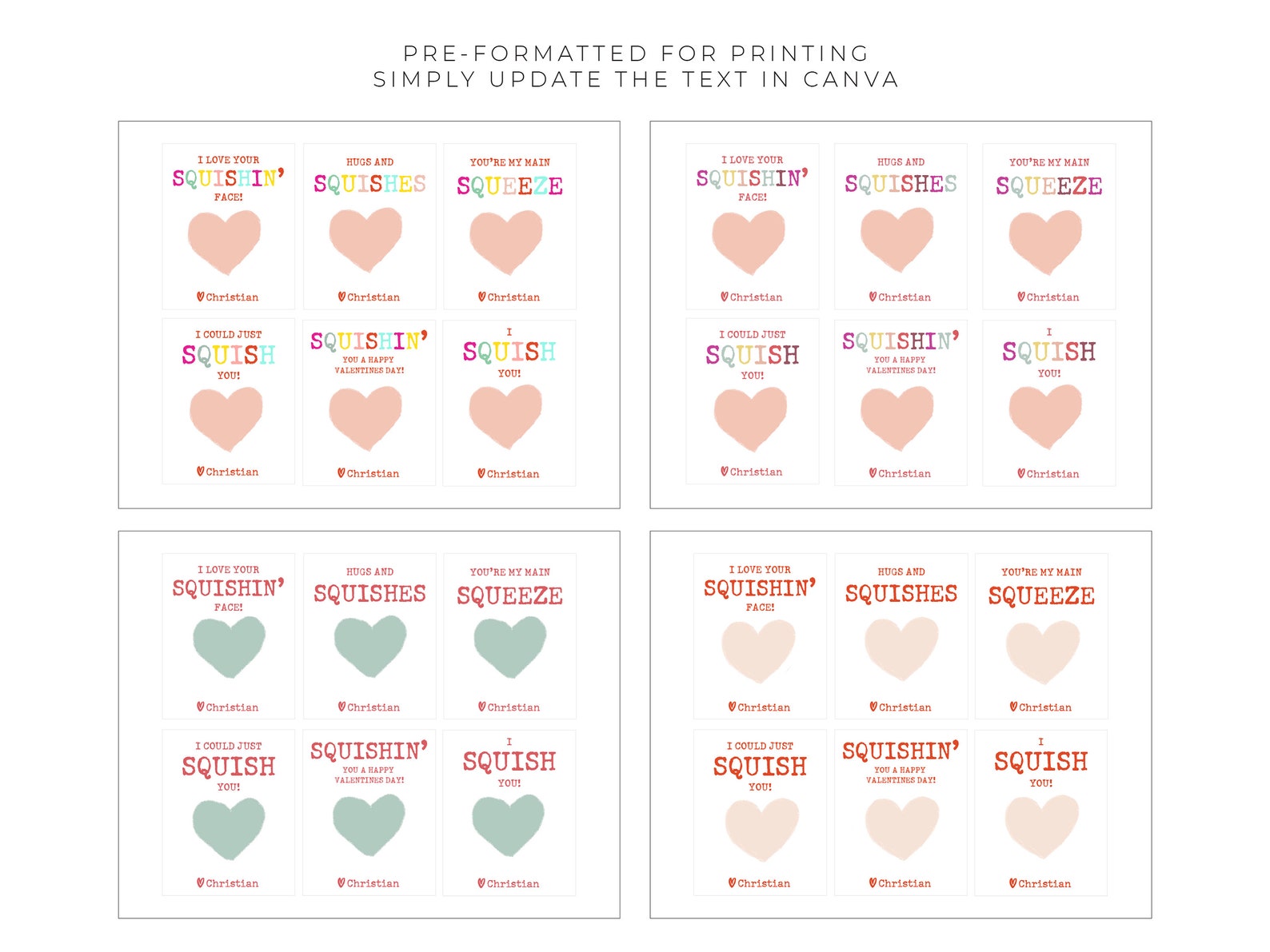 Valentine's Day Squishy Cards | Non Candy Valentine | Instant Download ...