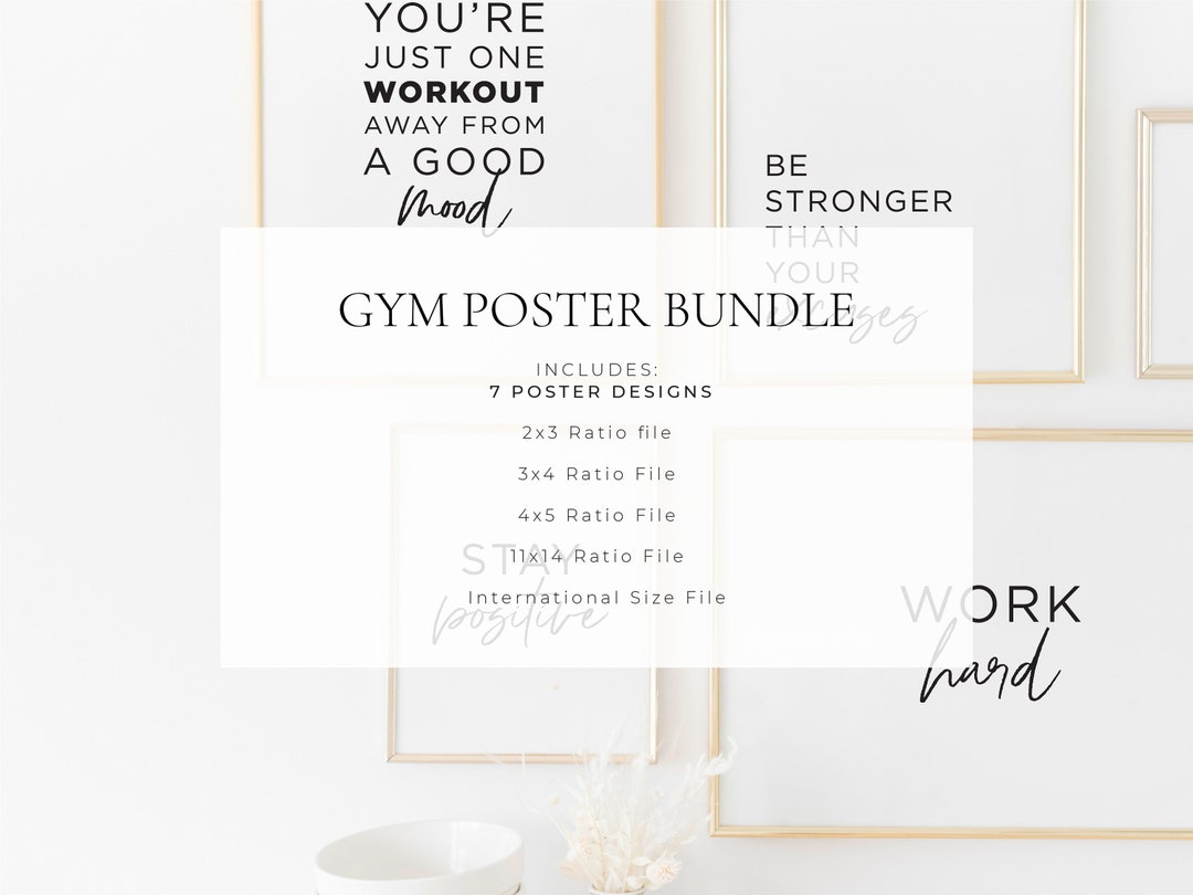 Inspiring Gym Wall Art | Printable Fitness Motivation | Home Gym Poster ...