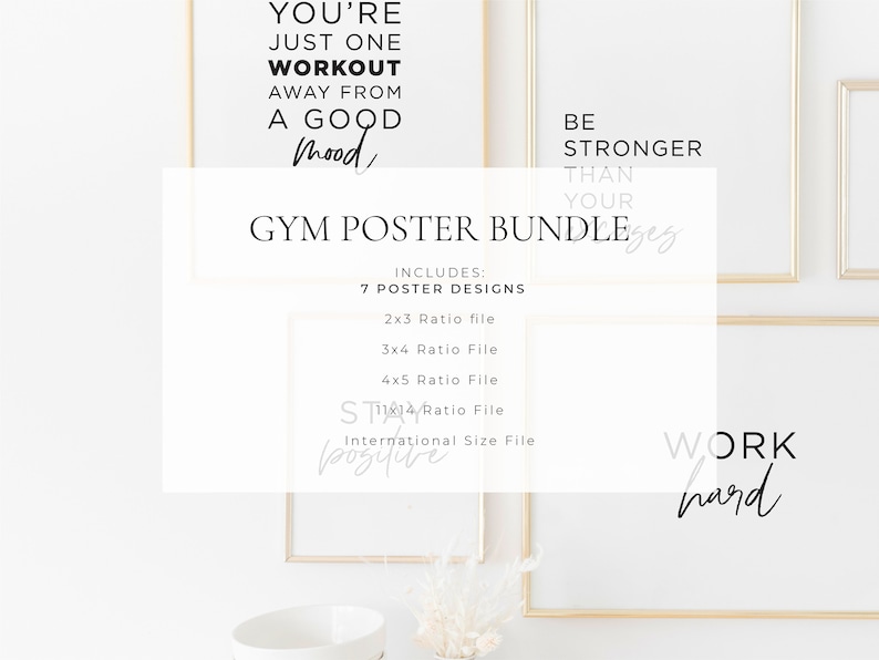 Inspiring Gym Wall Art | Printable Fitness Motivation | Home Gym Poster ...