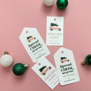 Christmas Personalized Gift Tags, Soap Gift Tag, Spread Love Not Germs ...