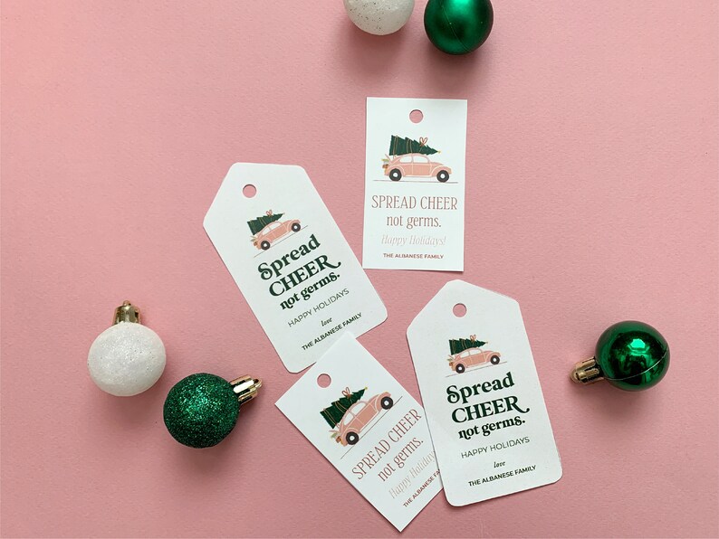 Christmas Personalized Gift Tags, Soap Gift Tag, Spread Love Not Germs ...