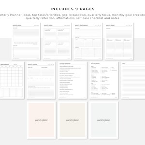 Quarterly Planner | Quarterly Review | Undated Quarterly Planner ...