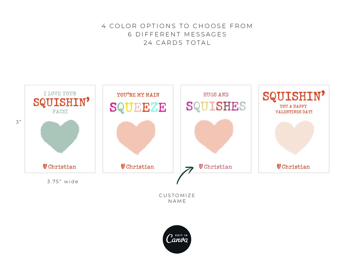 Valentine's Day Squishy Cards | Non Candy Valentine | Instant Download ...