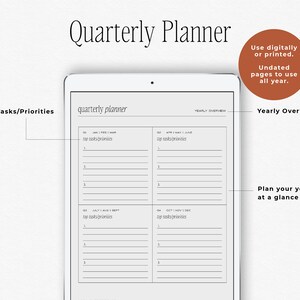 Quarterly Planner | Quarterly Review | Undated Quarterly Planner ...