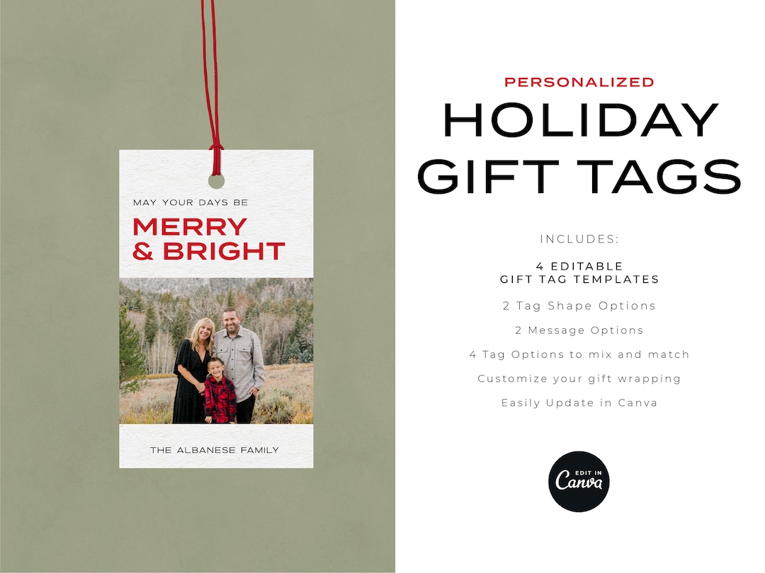 Printable Gift Tag | Holiday Tag | Photo Gift Tag | Personalized Photo ...