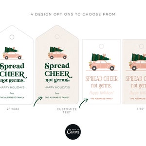 Christmas Personalized Gift Tags, Soap Gift Tag, Spread Love Not Germs ...