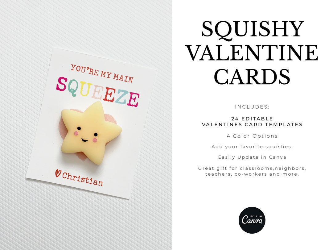 Valentine's Day Squishy Cards | Non Candy Valentine | Instant Download ...