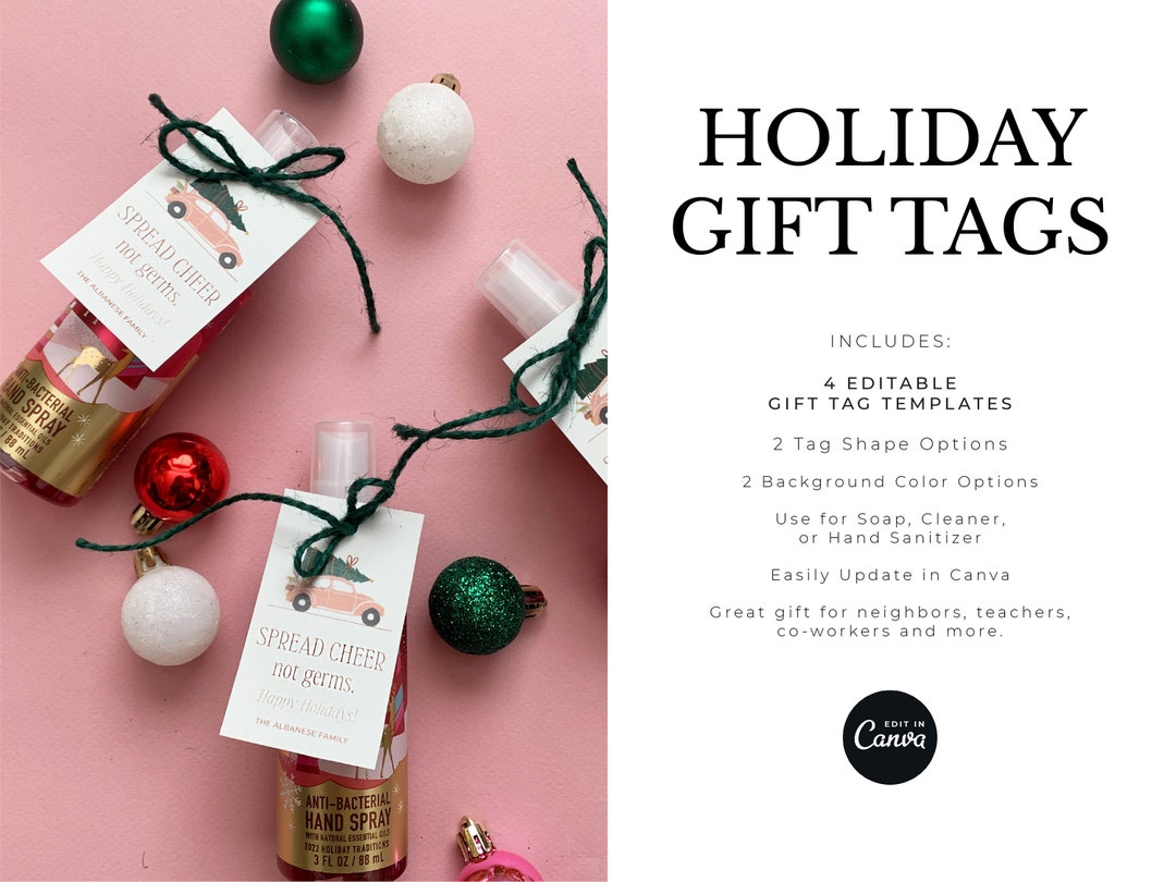 Christmas Personalized Gift Tags, Soap Gift Tag, Spread Love Not Germs ...