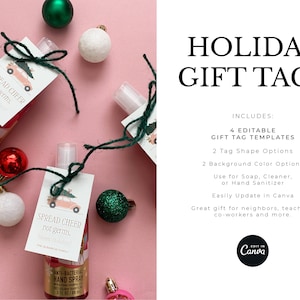 Christmas Personalized Gift Tags, Soap Gift Tag, Spread Love Not Germs ...