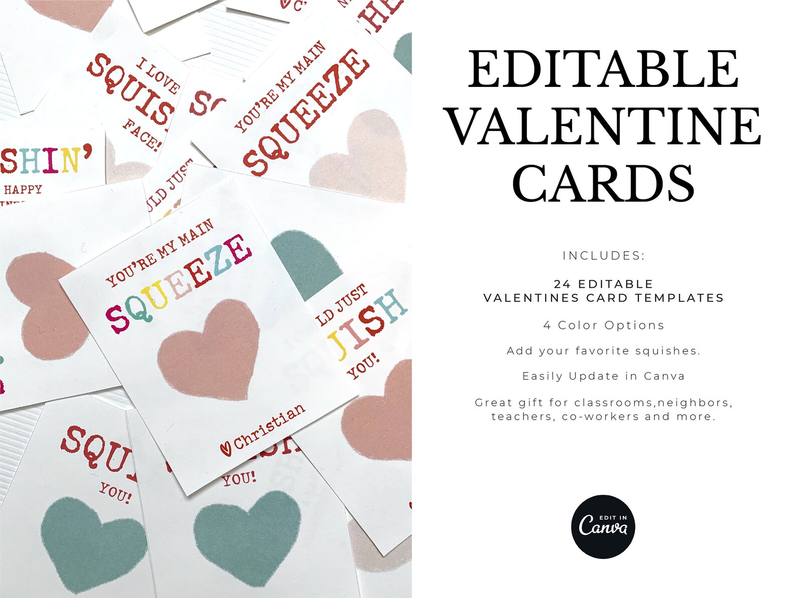 Valentine's Day Squishy Cards | Non Candy Valentine | Instant Download ...