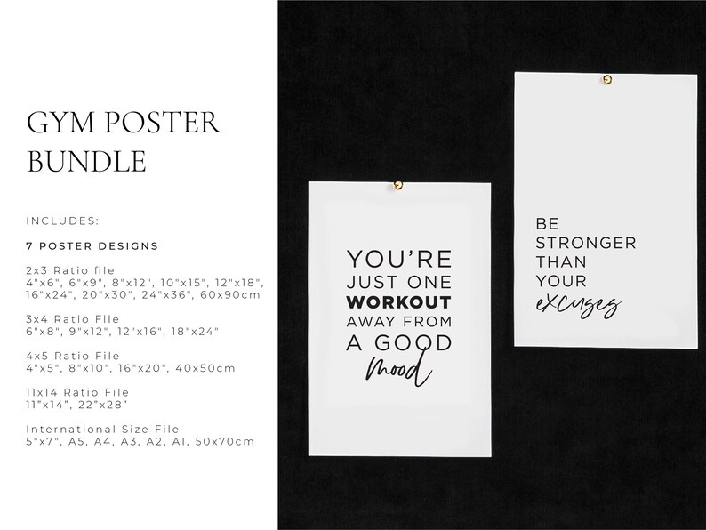 Inspiring Gym Wall Art | Printable Fitness Motivation | Home Gym Poster ...