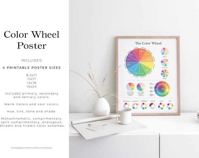 Color Theory Poster, Colour Theory Poster, Color Wheel, Printable ...
