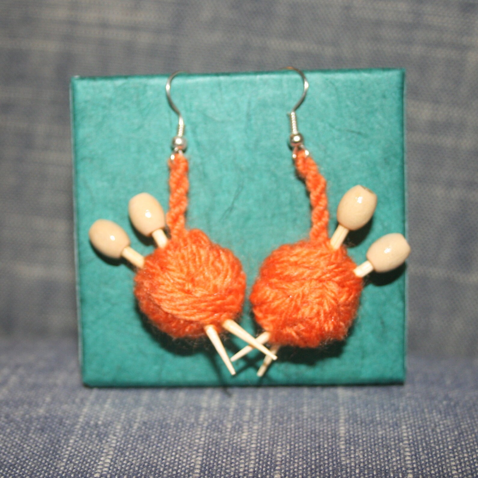 Yarn Ball Knitting Needle Earrings, Silver Plated, Made to Order - Etsy