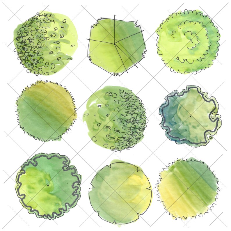Landscape Graphics - Plan View Trees - Marker - Bright Green Variety - Etsy