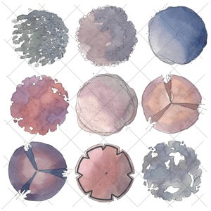 Landscape Graphics - Plan View Trees - Watercolor - Purple Variety ...