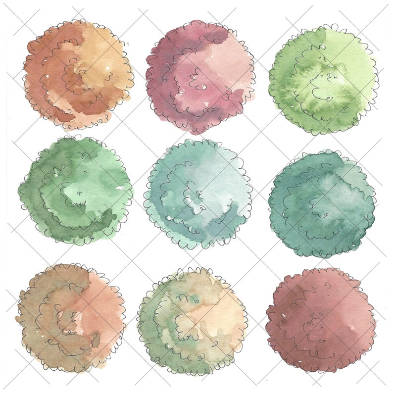 Landscape Graphics - Plan View Trees - Watercolor - Tree 005 - Etsy