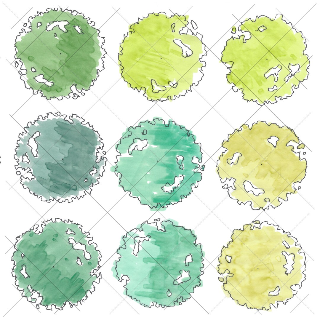 Landscape Graphics - Plan View Trees - Marker - Tree 001 - Etsy