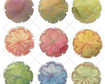 Landscape Graphics Plan View Trees Watercolor Tree 007 - Etsy