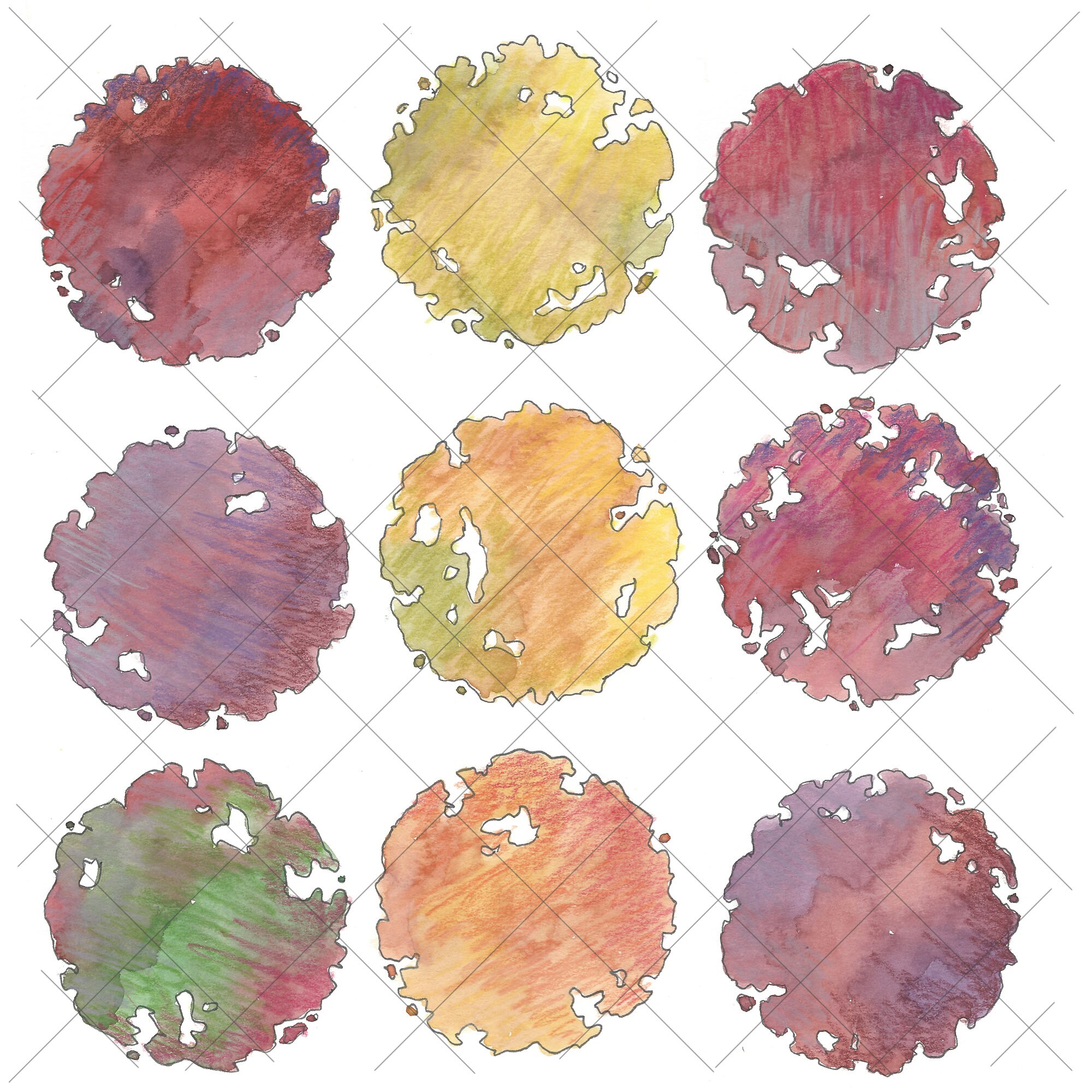 Landscape Graphics - Plan View Trees - Watercolor Pencil - Tree 001 ...