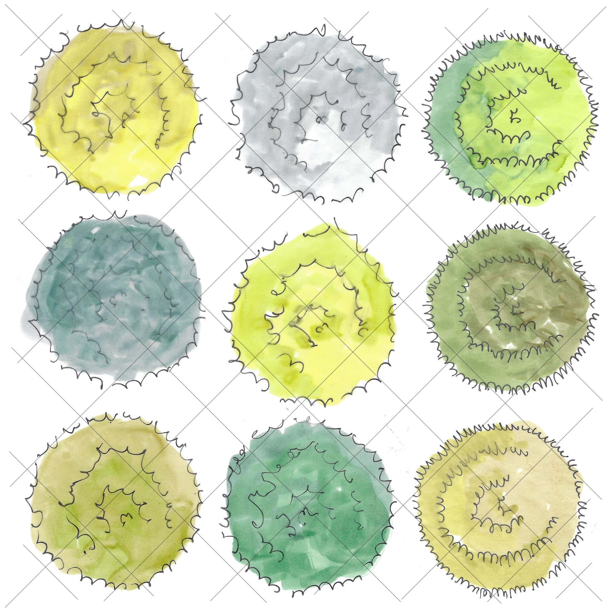 Landscape Graphics - Plan View Trees - Marker - Tree 004 - Etsy