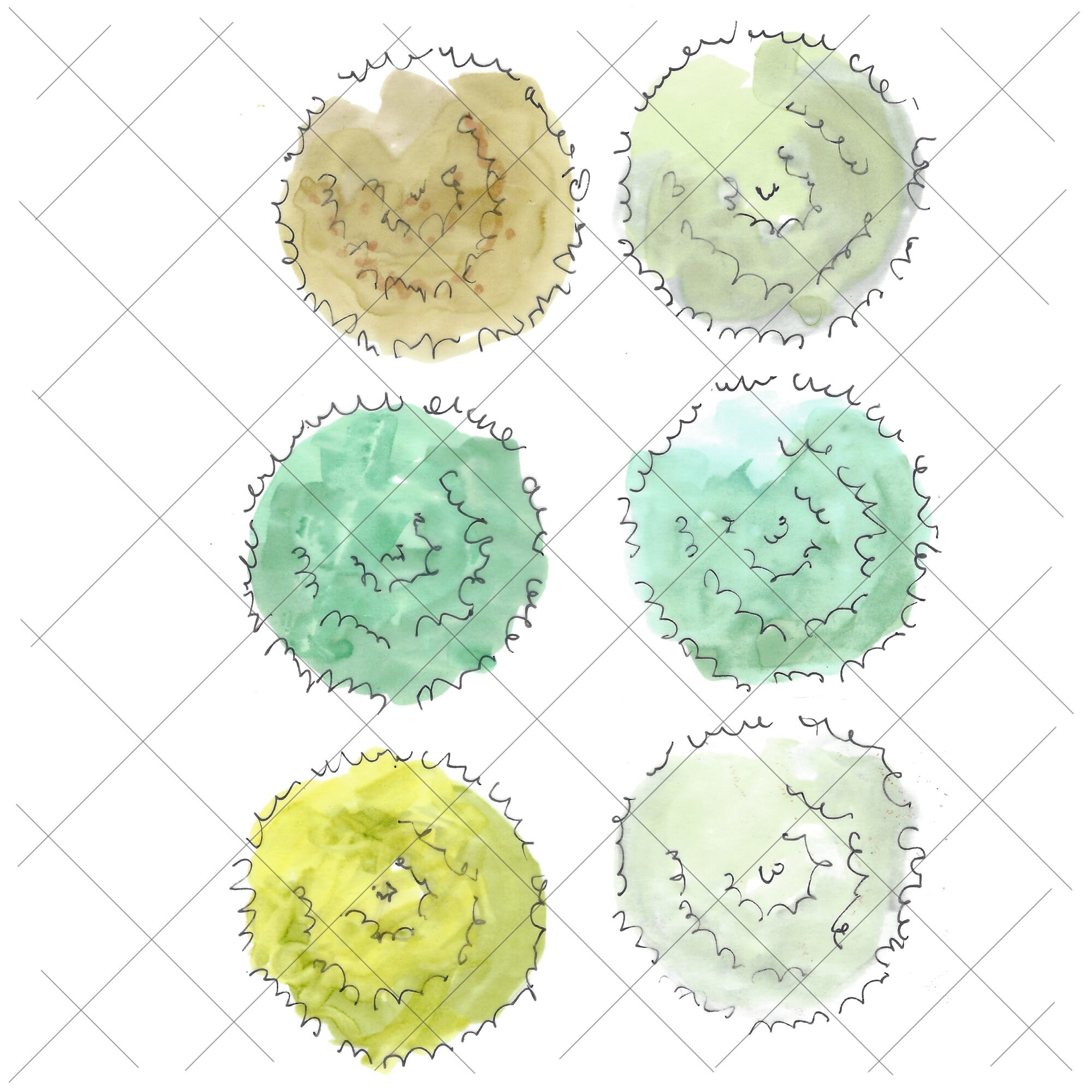 Landscape Graphics - Plan View Trees - Marker - Tree 004 - Etsy