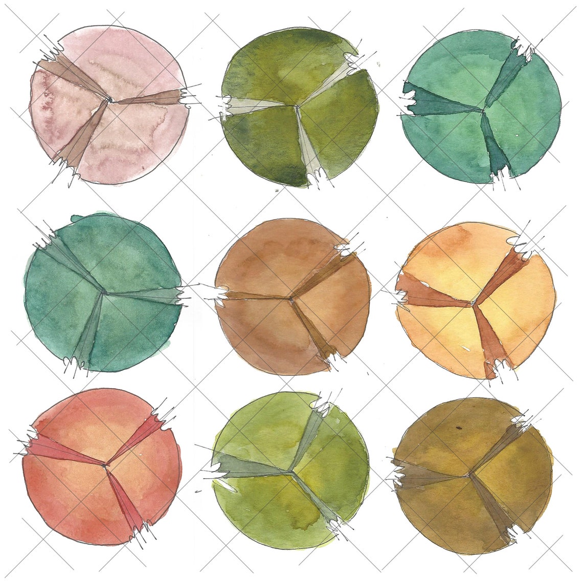 Landscape Graphics - Plan View Trees - Watercolor - Tree 009 - Etsy