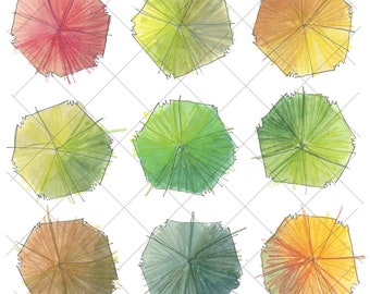 Landscape Graphics - Plan View Trees - Watercolor - Tree 007 - Etsy