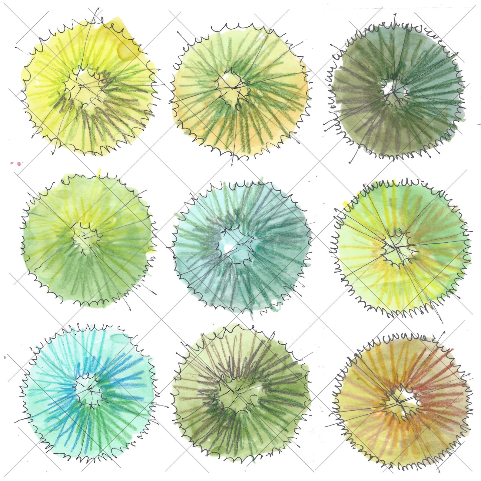 Landscape Graphics Plan View Trees Marker Pencil Tree 003 - Etsy