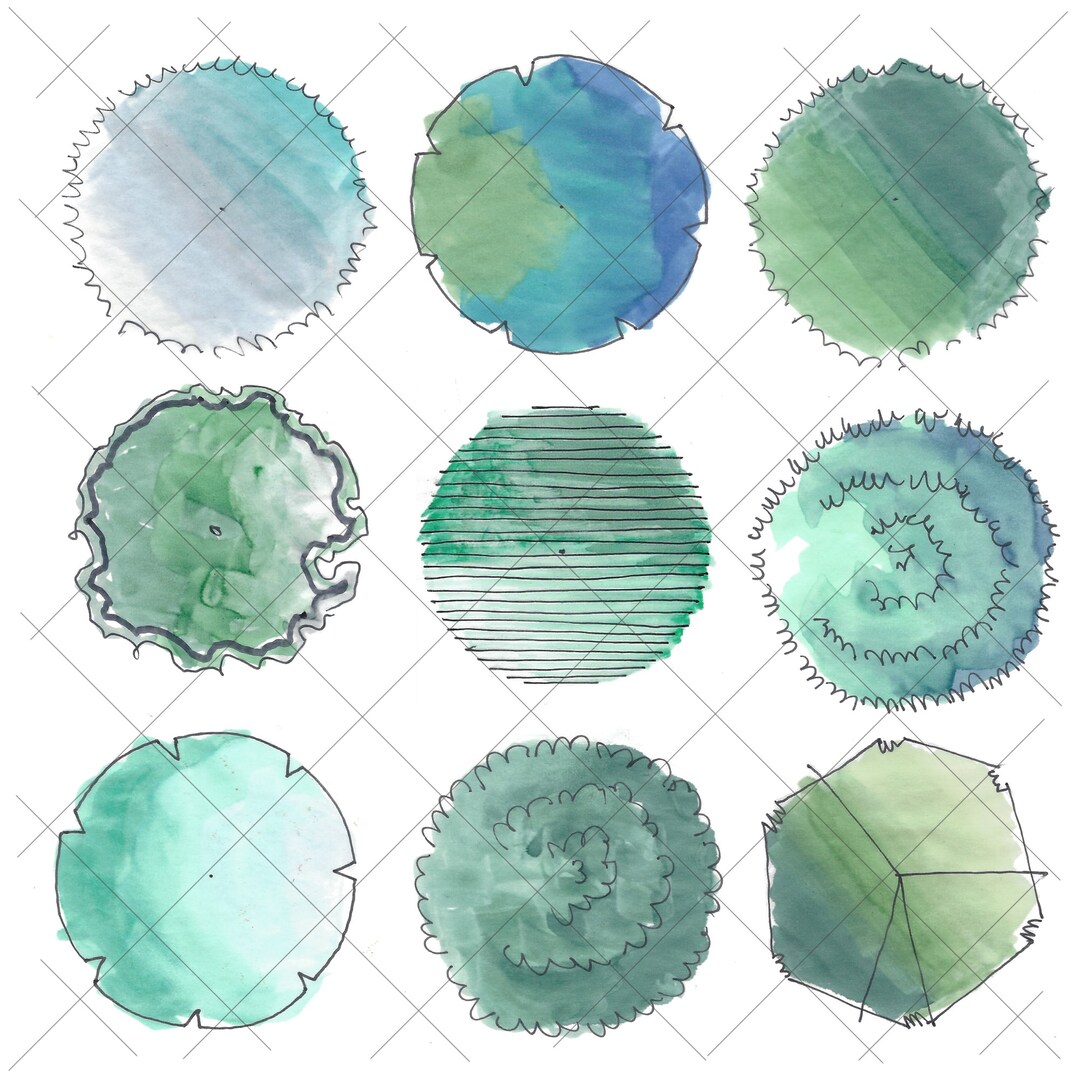 Landscape Graphics - Plan View Trees - Marker - Cool Green Variety - Etsy