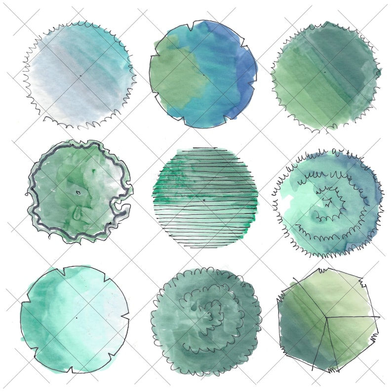 Landscape Graphics - Plan View Trees - Marker - Cool Green Variety - Etsy