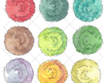 Landscape Graphics - Plan View Trees - Watercolor - Tree 009 - Etsy